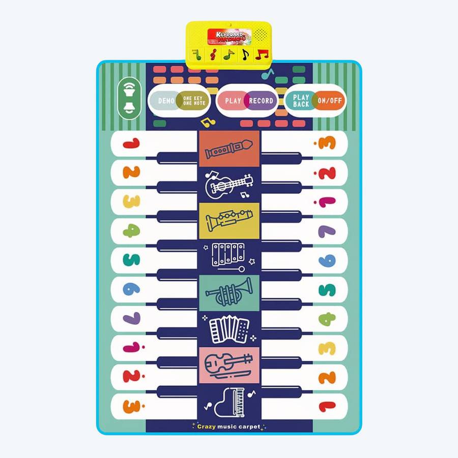 Tapis d'éveil musical multifonction bleu avec chiffres pour enfants ...